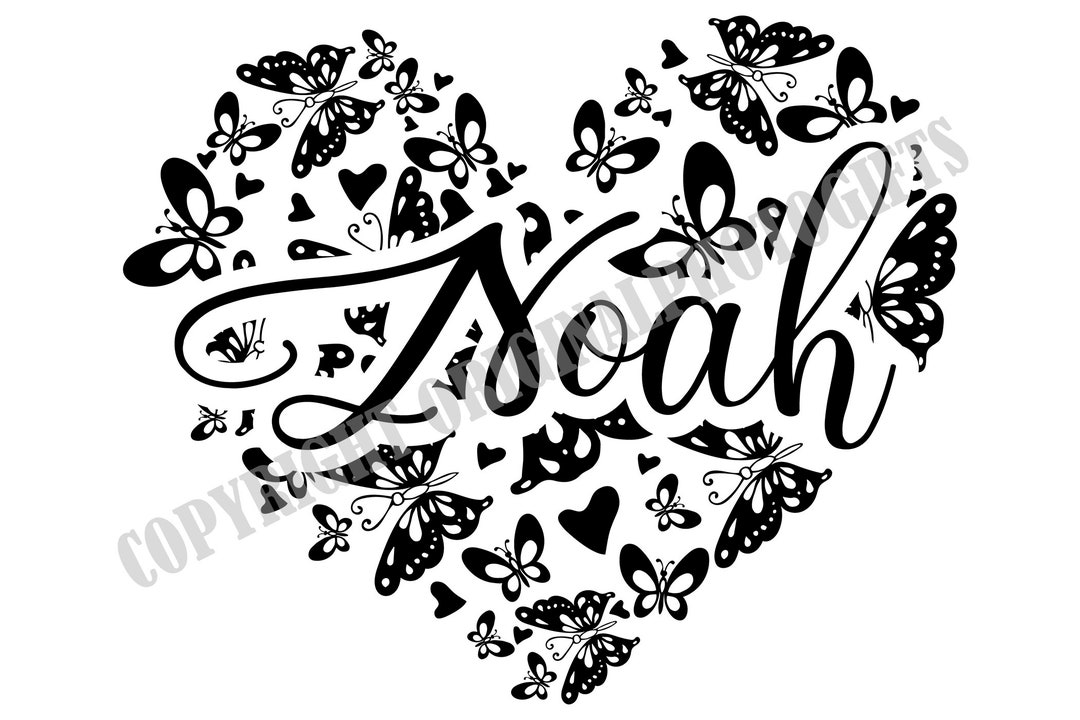 Heart Svg Noah Svg Noah Heart Svg Butterfly Heart Svg Noah - Etsy