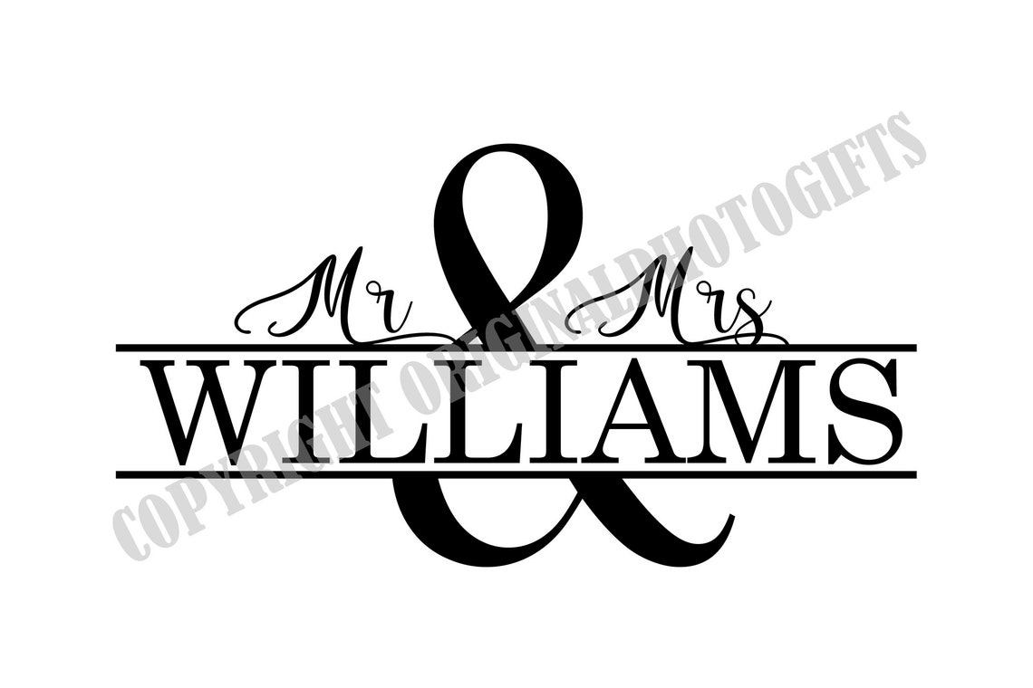 Mr and Mrs Williams Svg Mr & Mrs Svg Spilt Monogram Svg - Etsy