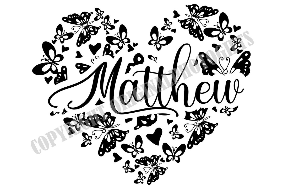 Heart Svg Matthew Svg Matthew Heart Svg Butterfly Heart - Etsy