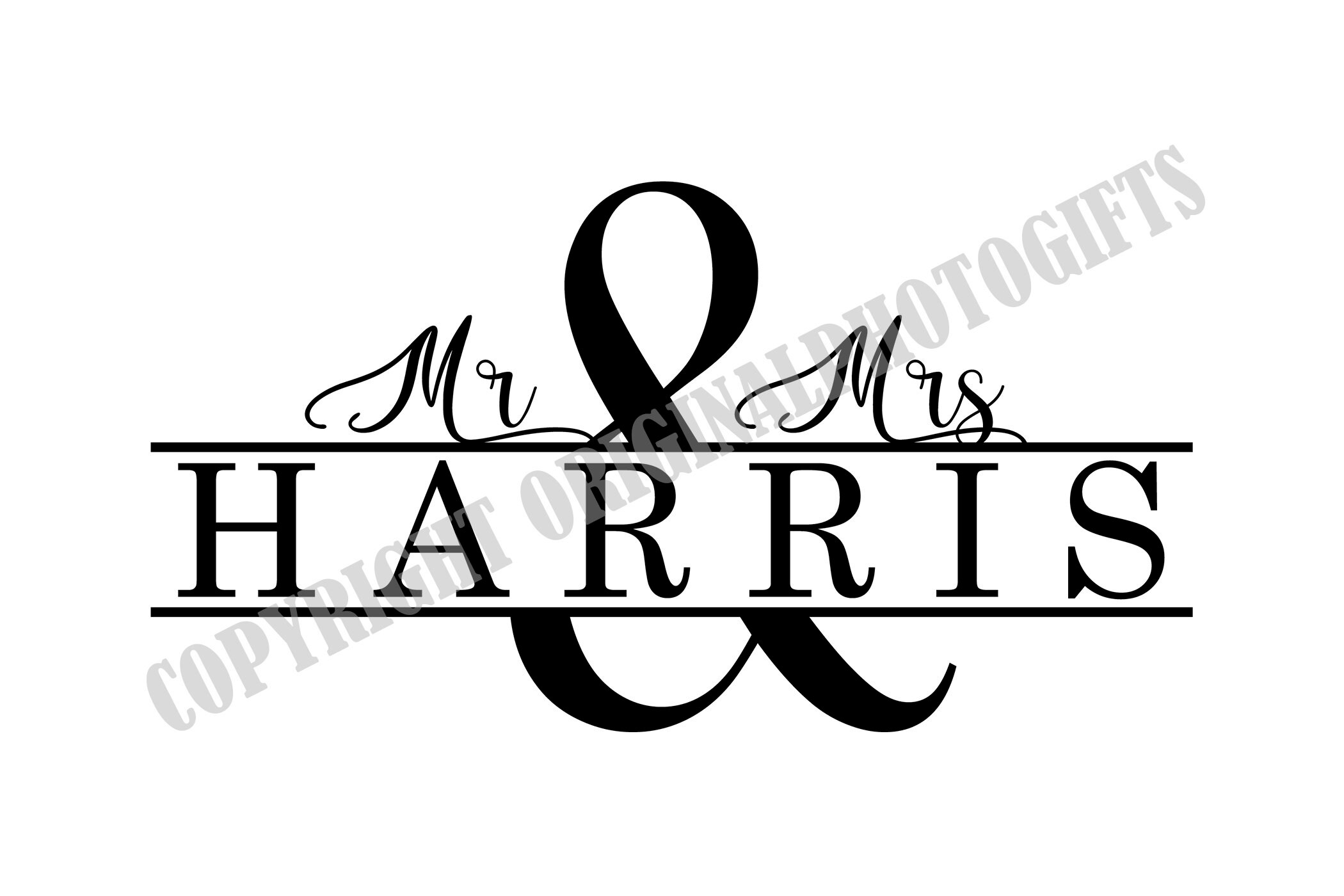 Mr and Mrs Harris Svg Mr & Mrs Svg Spilt Monogram Svg Just - Etsy