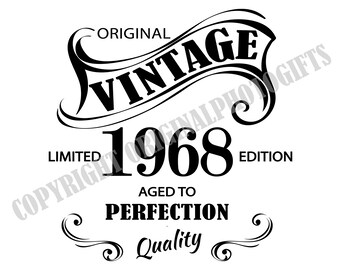 1968 Birthday Svg - Etsy