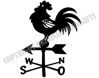 Rooster Weather Vane weathercock Silhouette. Cut Files for - Etsy