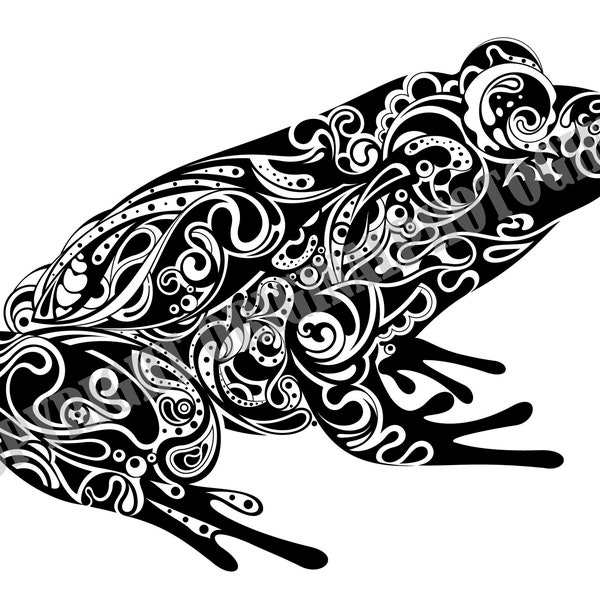 Zentangle Frog - Etsy