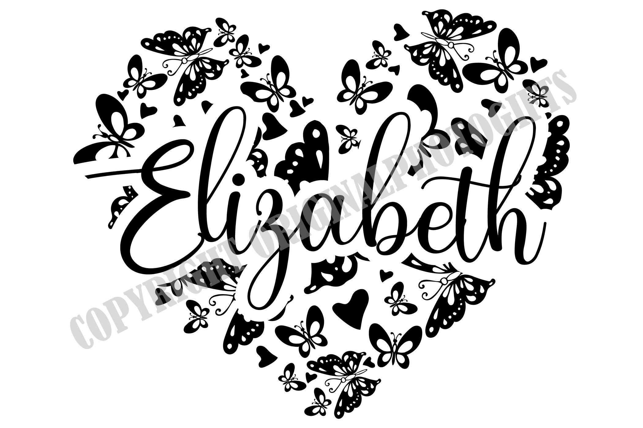 The Name Elizabeth In Drawings