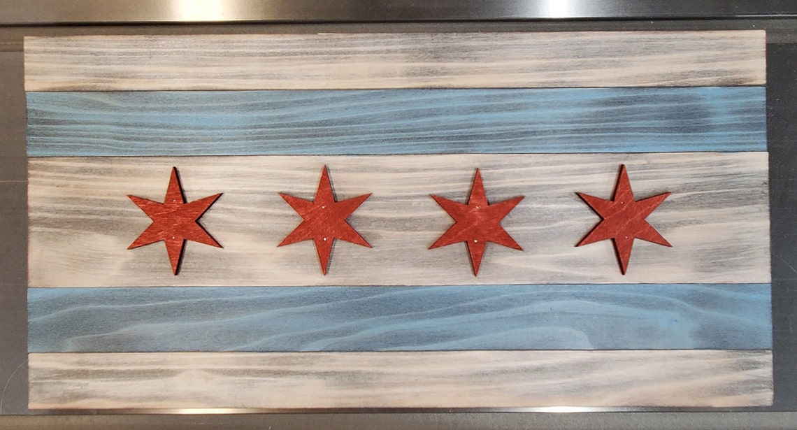 Wooden Chicago Flag - Etsy