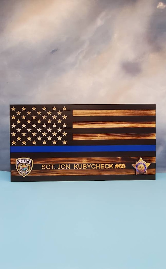 Custom Thin Blueline Flags | Etsy