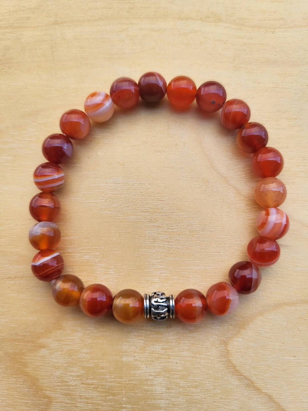 Carnelian Bracelet, Sacral Chakra, Om Mani Padme Hum, Gemstone Bracelet ...