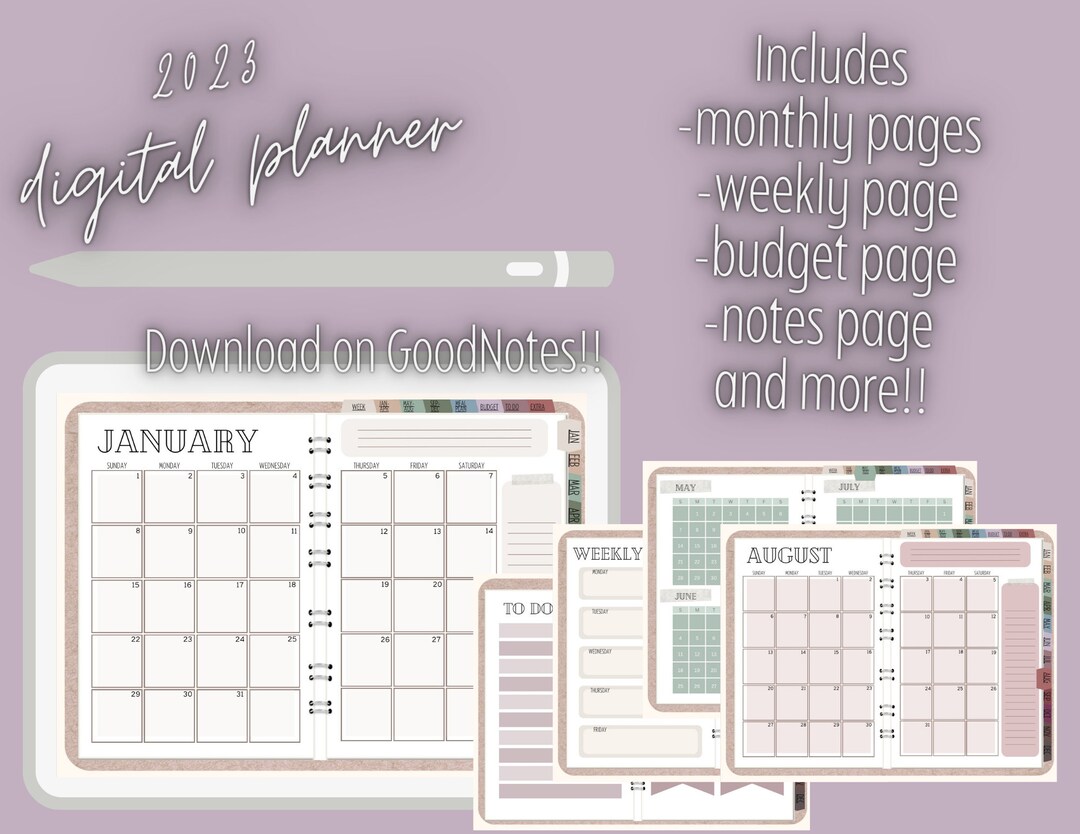 Digital Planner 2023 Digital Calendar, iPad Planner, Good Notes, Shift ...