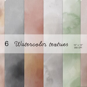 Pastel Watercolor Textures: Digital Scrapbook Paper (digital Download ...