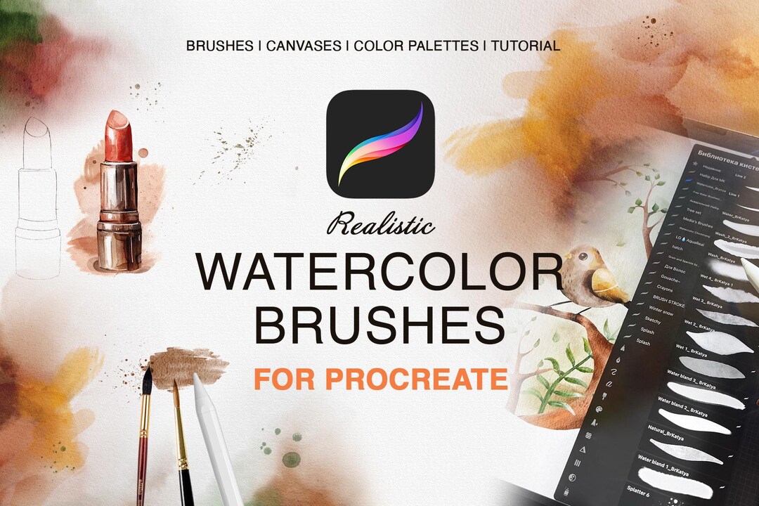 Realistic Watercolor Procreate Brushes - Procreate Drawing- iPad ...