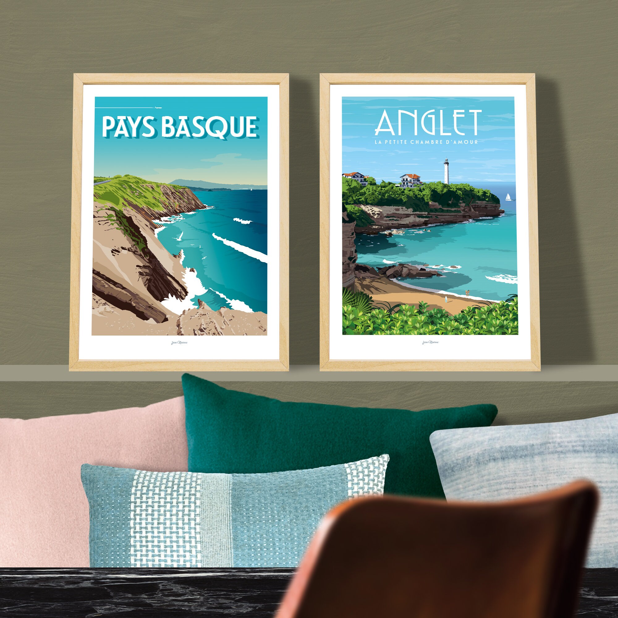 Anglet Poster / Vintage Poster / Wall Art / Art Print / Deco / | Etsy
