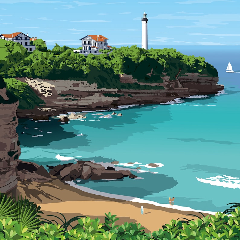 Anglet Poster / Vintage Poster / Wall Art / Art Print / Deco / | Etsy