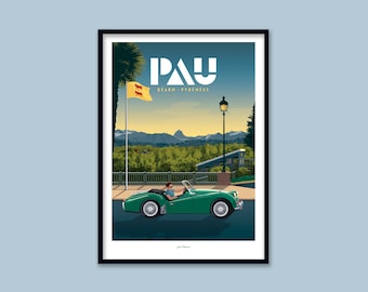 Affiche Pau Béarn Pyrénées / Travel poster / Affiche - Etsy France
