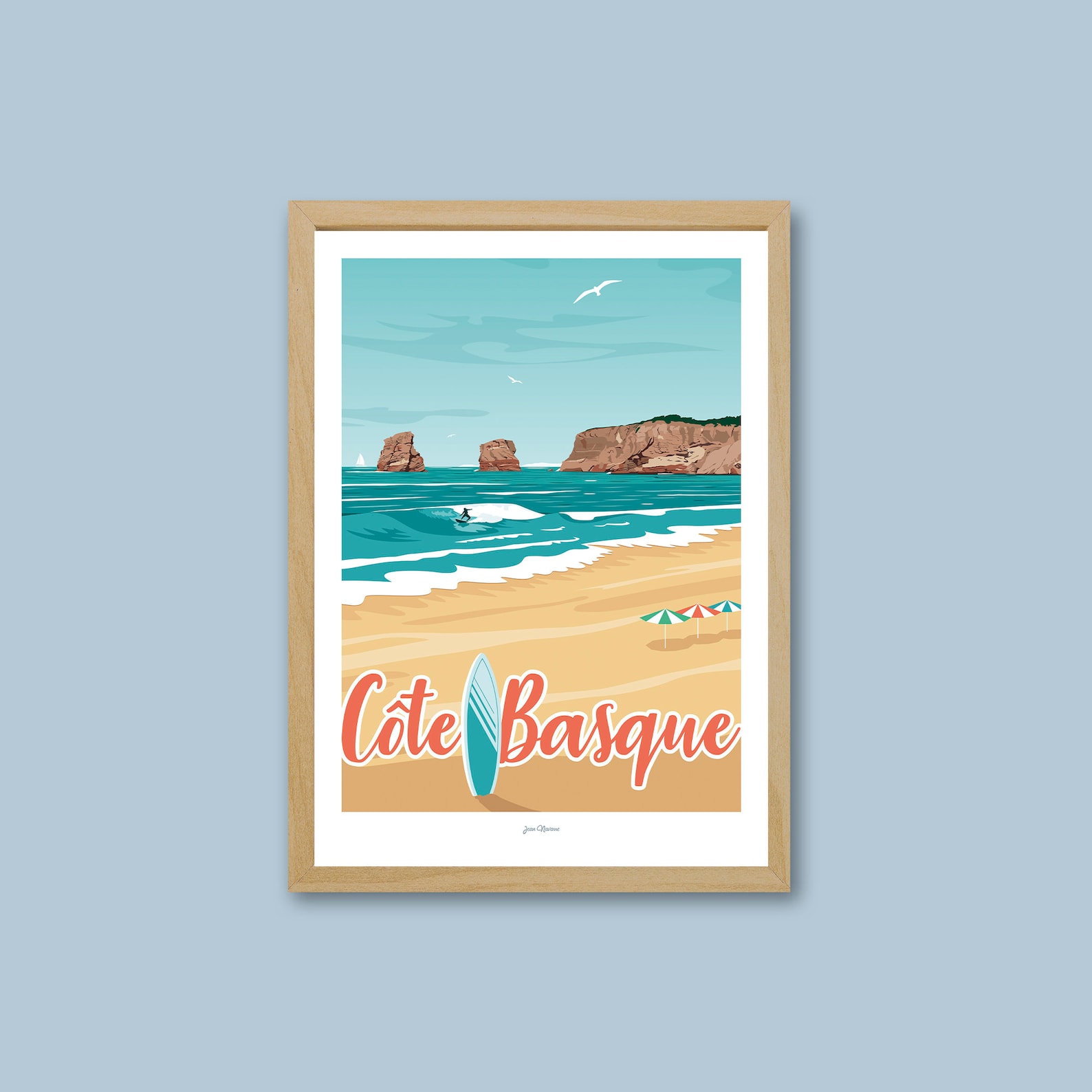 Affiche Côte Basque Hendaye / Pays Basque / Poster vintage | Etsy France