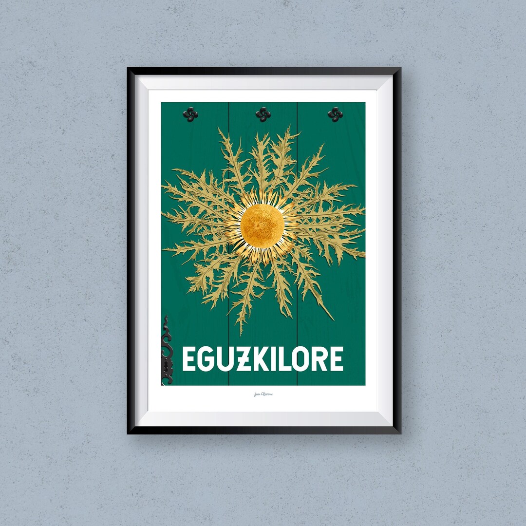 EGUZKILORE Poster / the Flower-sun / Basque Country / Vintage Poster ...
