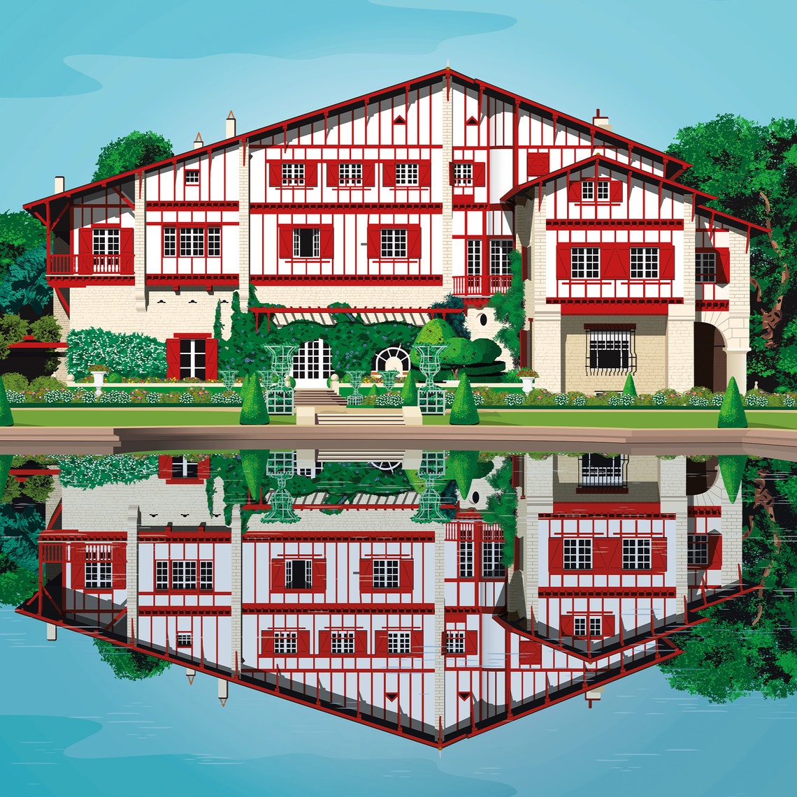 Affiche Cambo-Les-Bains Arnaga / Pays Basque / Edmond - Etsy France