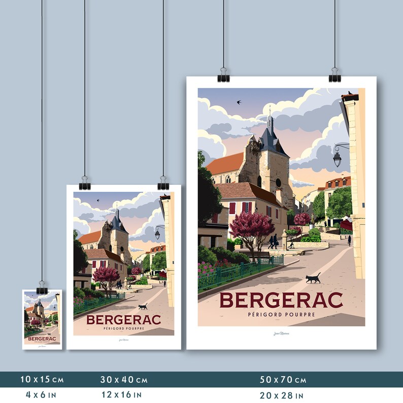 Bergerac Travel Poster / Périgord / France - Etsy
