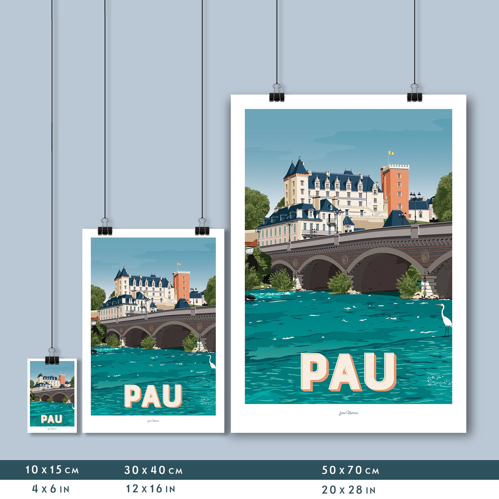 Pau Travel Poster / Vintage Poster / Mural Art / Art print / | Etsy