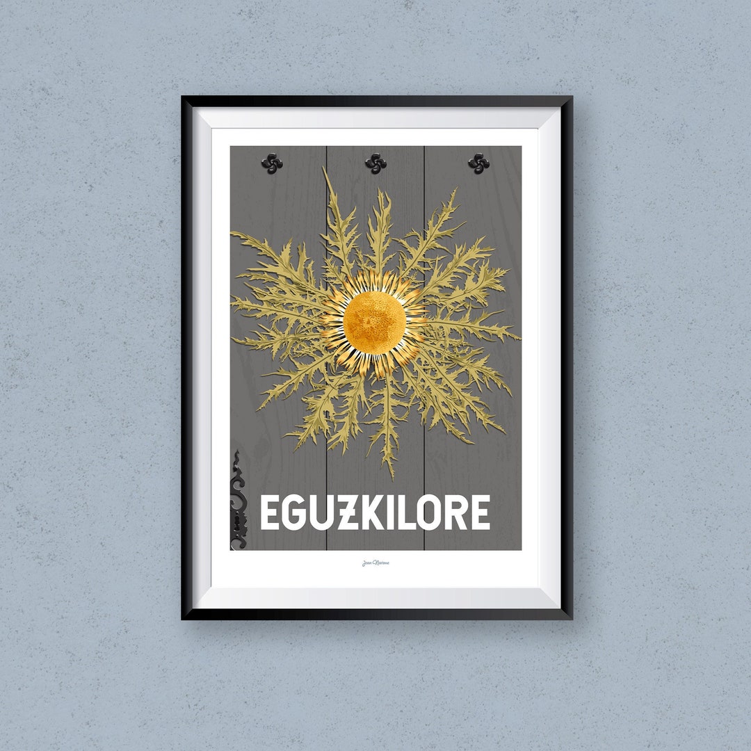 EGUZKILORE Poster / the Flower-sun / Basque Country / Vintage Poster ...