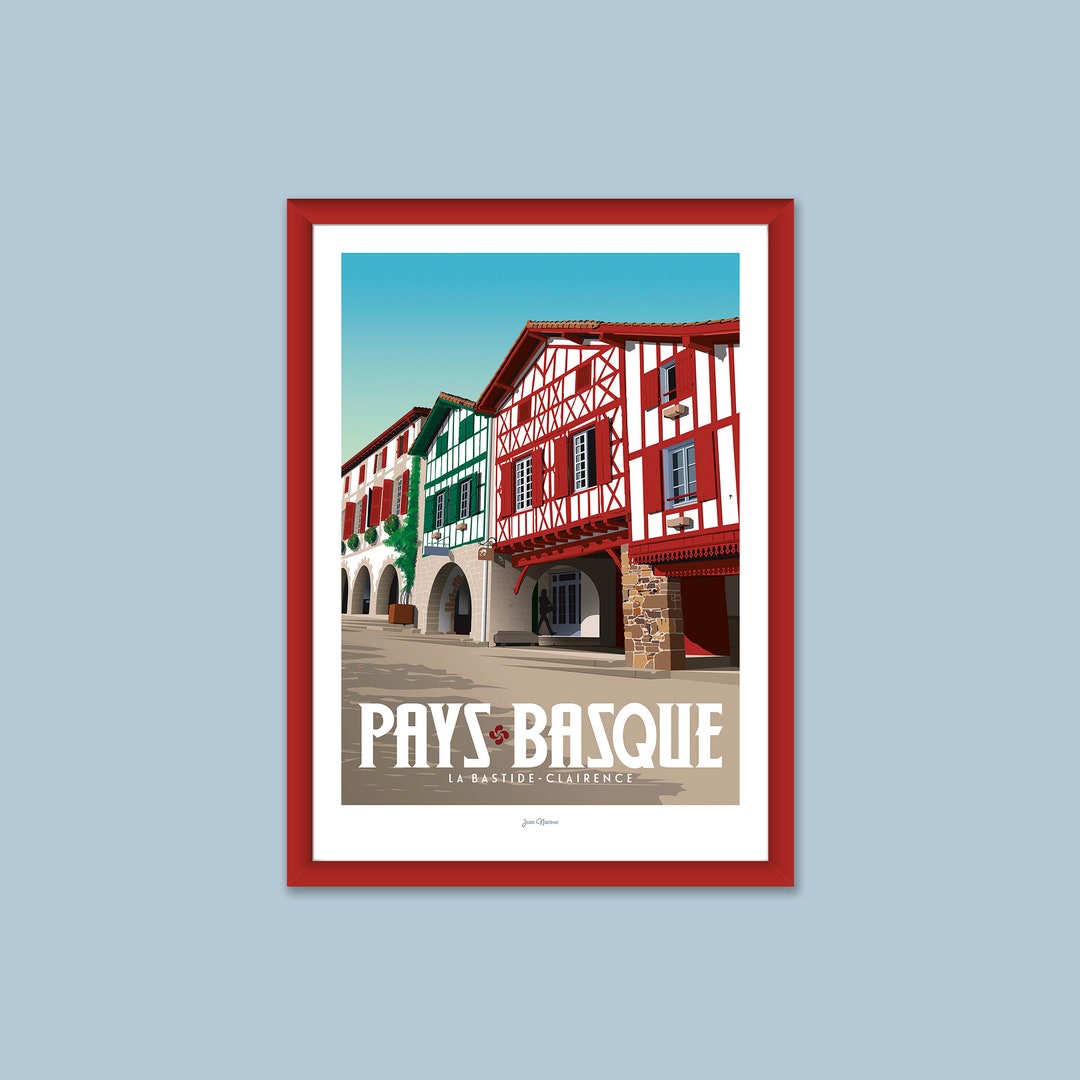 Affiche Pays Basque / Poster vintage / Art mural / Art print / Deco ...