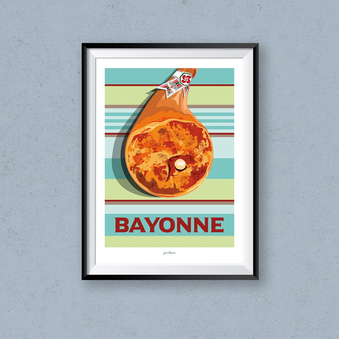 Bayonne Ham / Basque Country / Travel Poster / Food / Delicatessen ...
