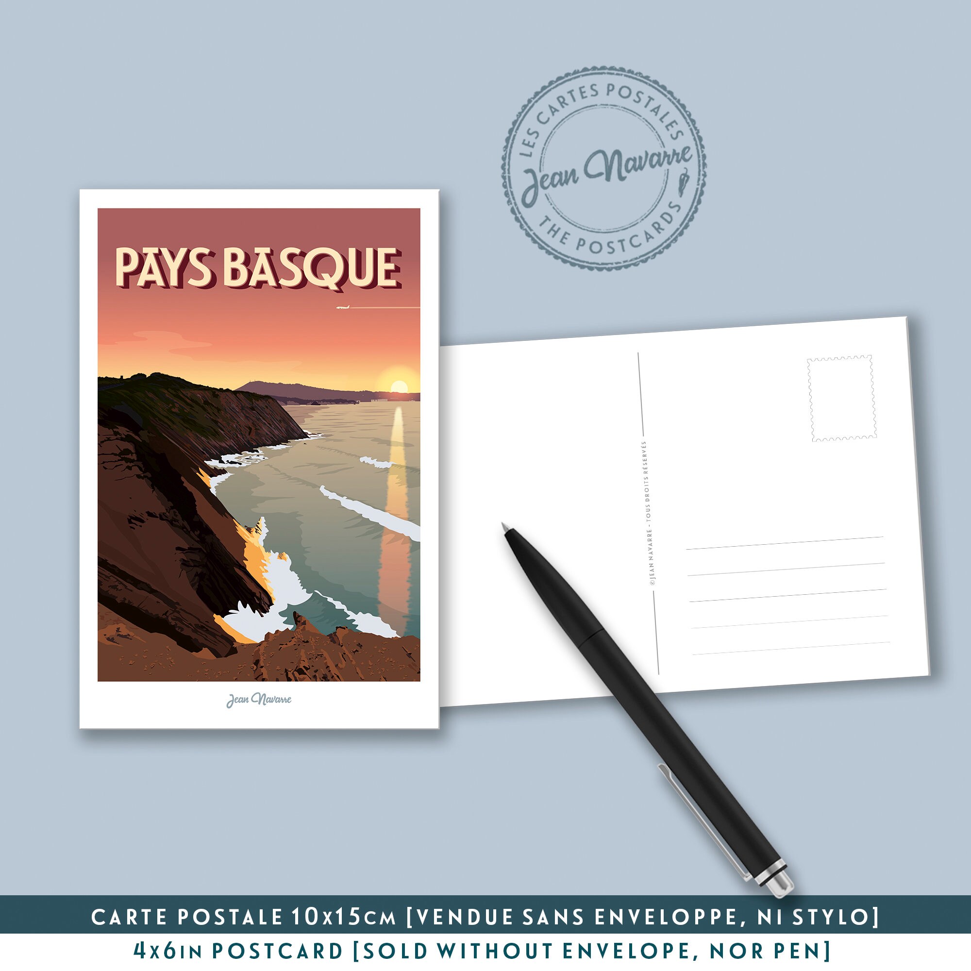 Affiche Pays Basque La Corniche Basque / Poster vintage / - Etsy France