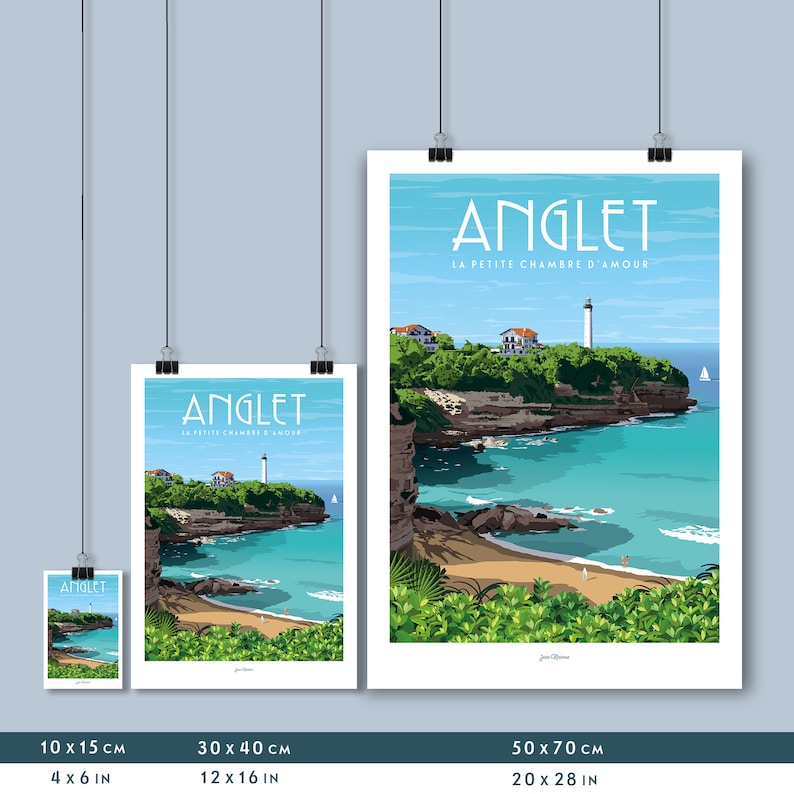 Anglet Poster / Vintage Poster / Wall Art / Art Print / Deco / | Etsy