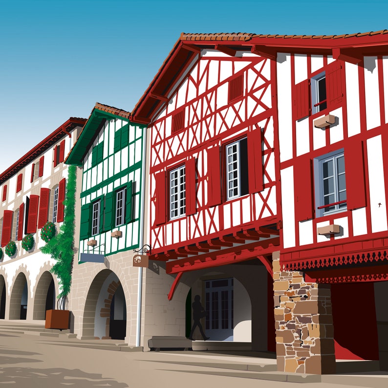 Affiche Pays Basque / Poster vintage / Art mural / Art print - Etsy France