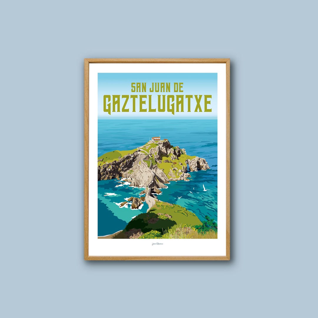Affiche San Juan de Gaztelugatxe - Pays Basque - Espagne / Poster ...