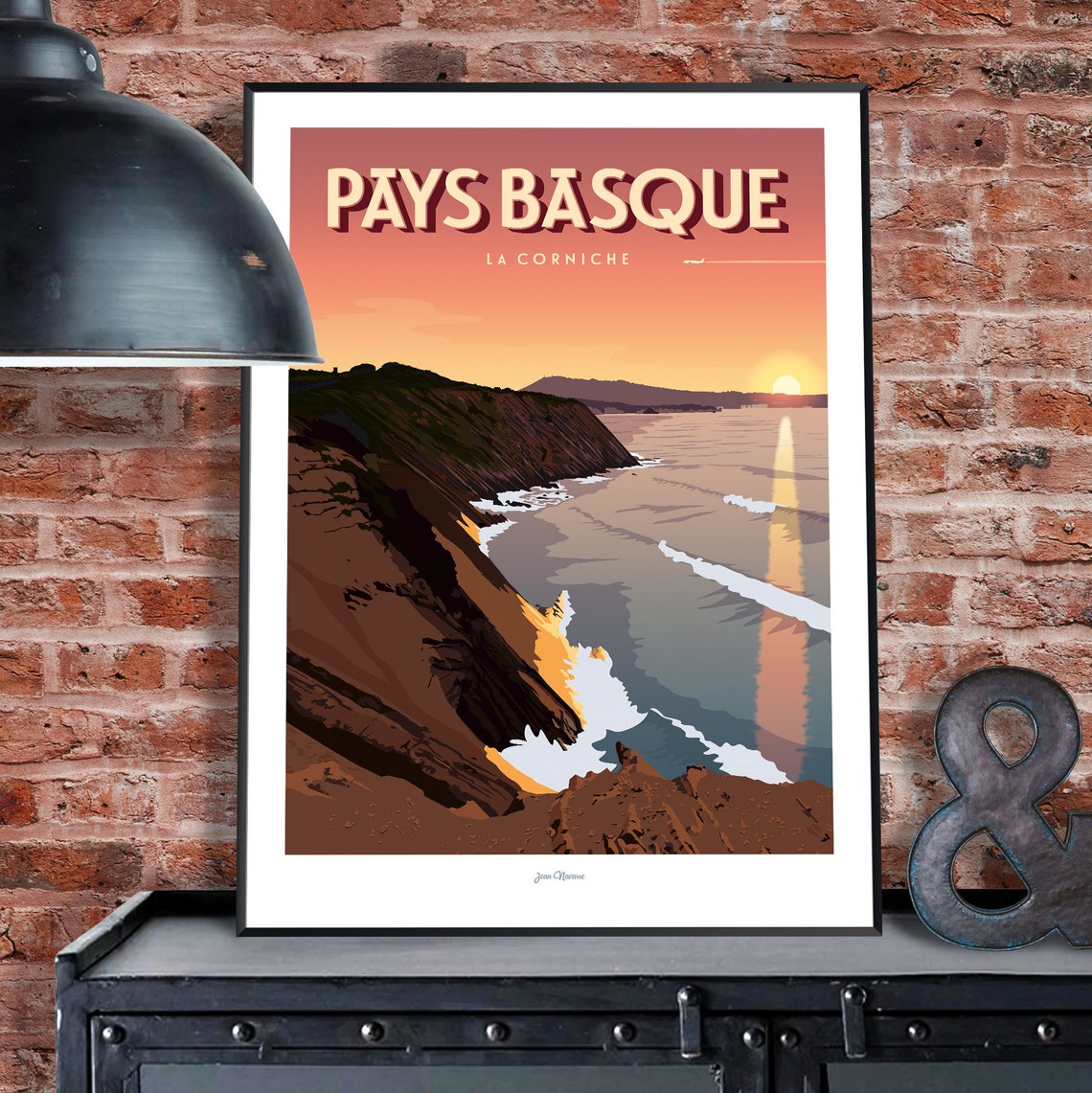 Affiche Pays Basque La Corniche Basque / Poster vintage / | Etsy France