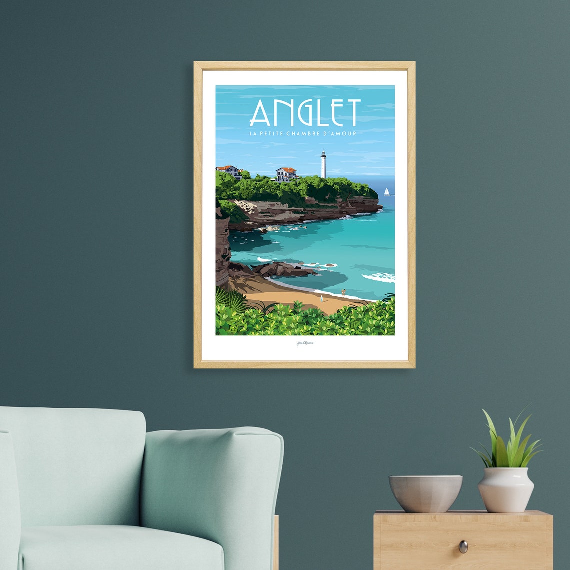 Anglet Poster / Vintage Poster / Wall Art / Art Print / Deco / | Etsy
