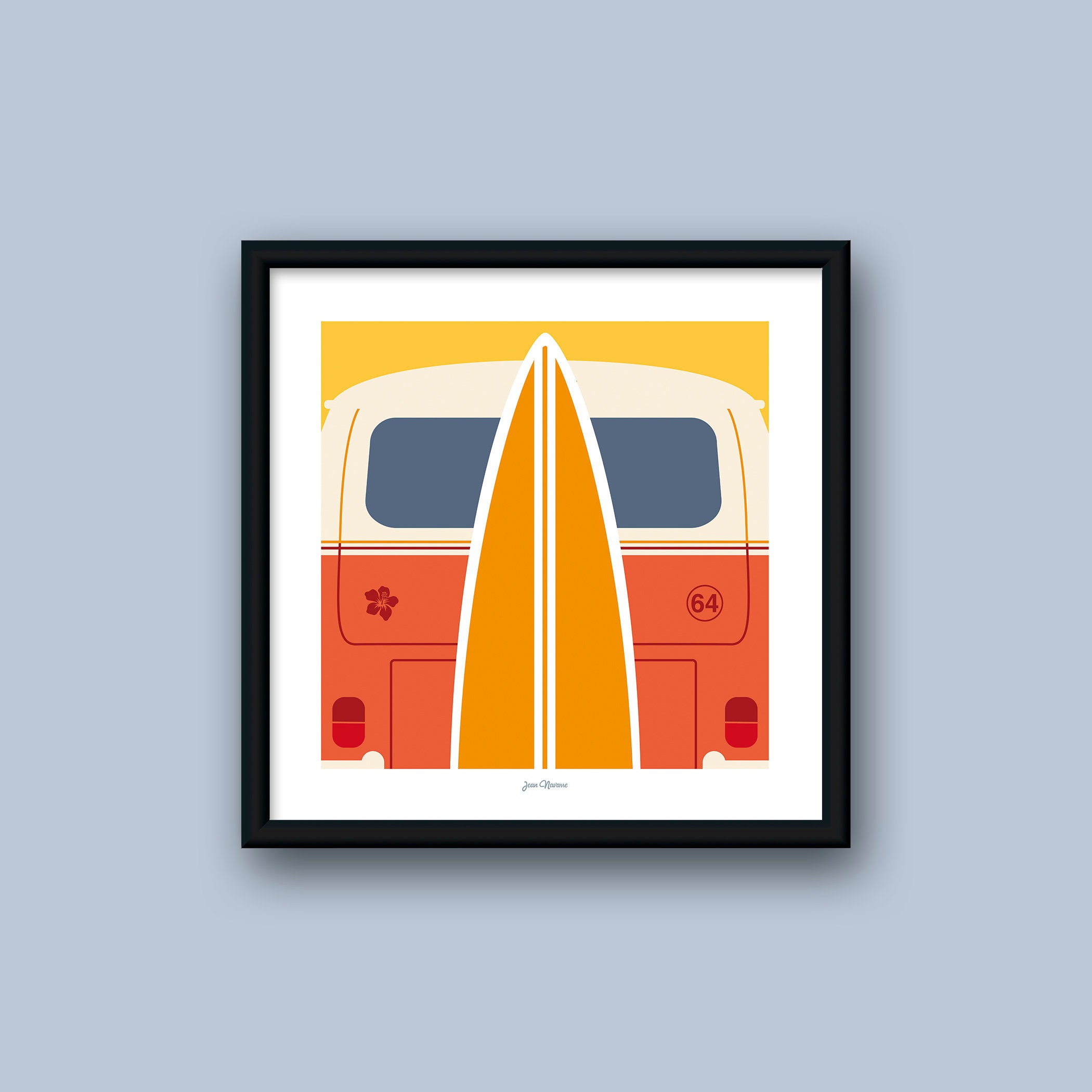 Surfing Poster / Sports Poster / VW Combi / Transporter / VW Bus ...