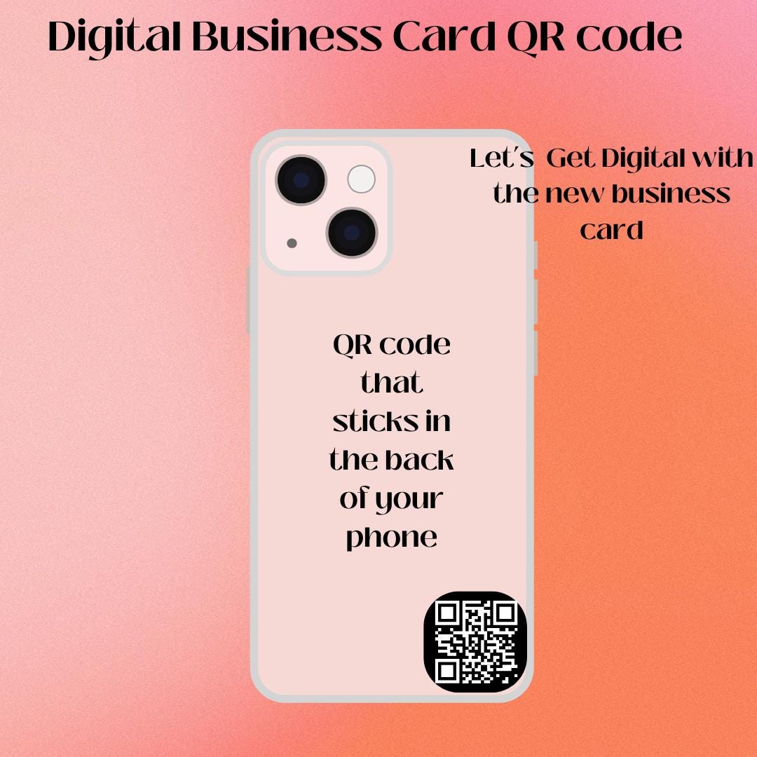 Digital Business Card QR CODE Pop, QR Code Stick and Peel on Phone ...