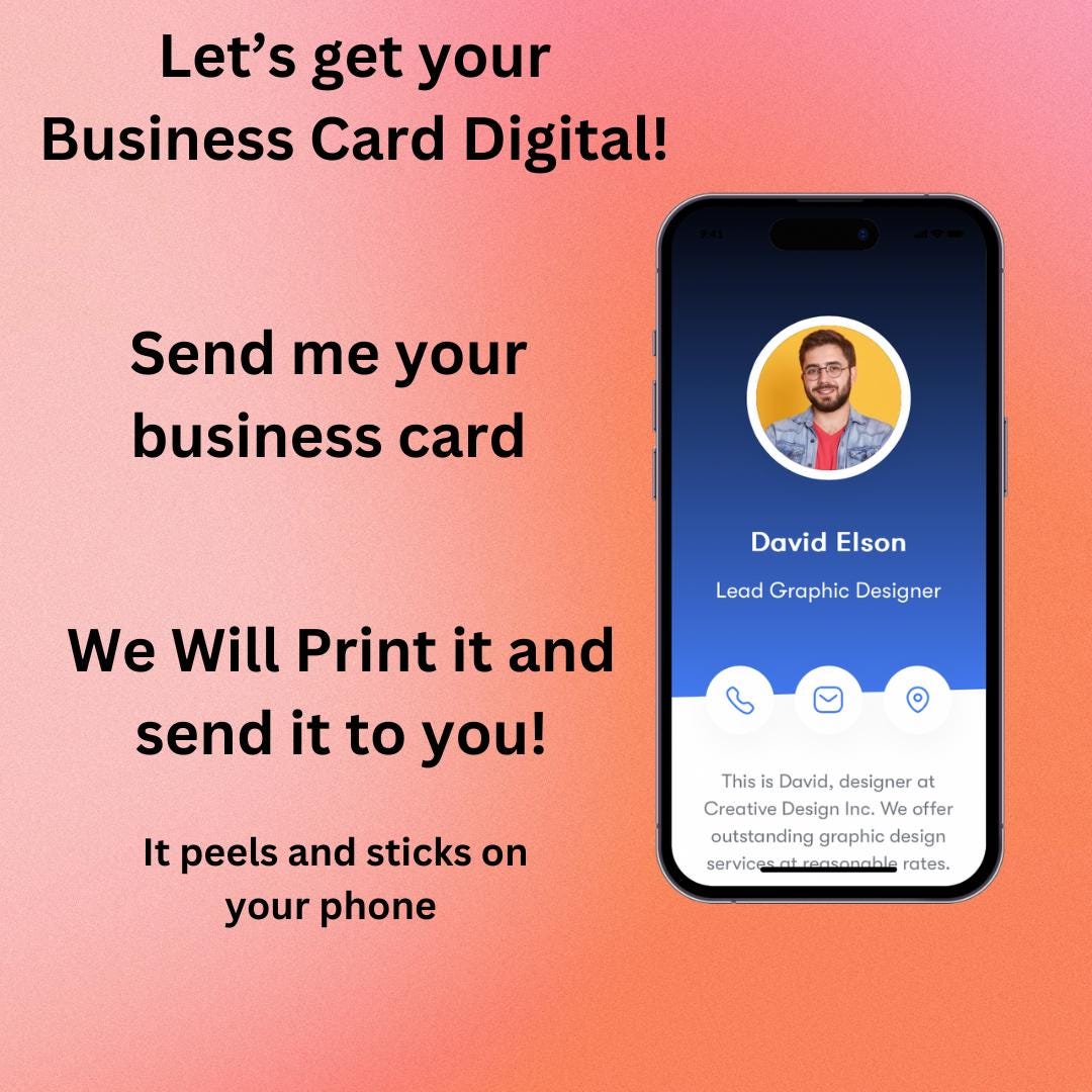 Digital Business Card QR CODE Pop, QR Code Stick and Peel on Phone ...
