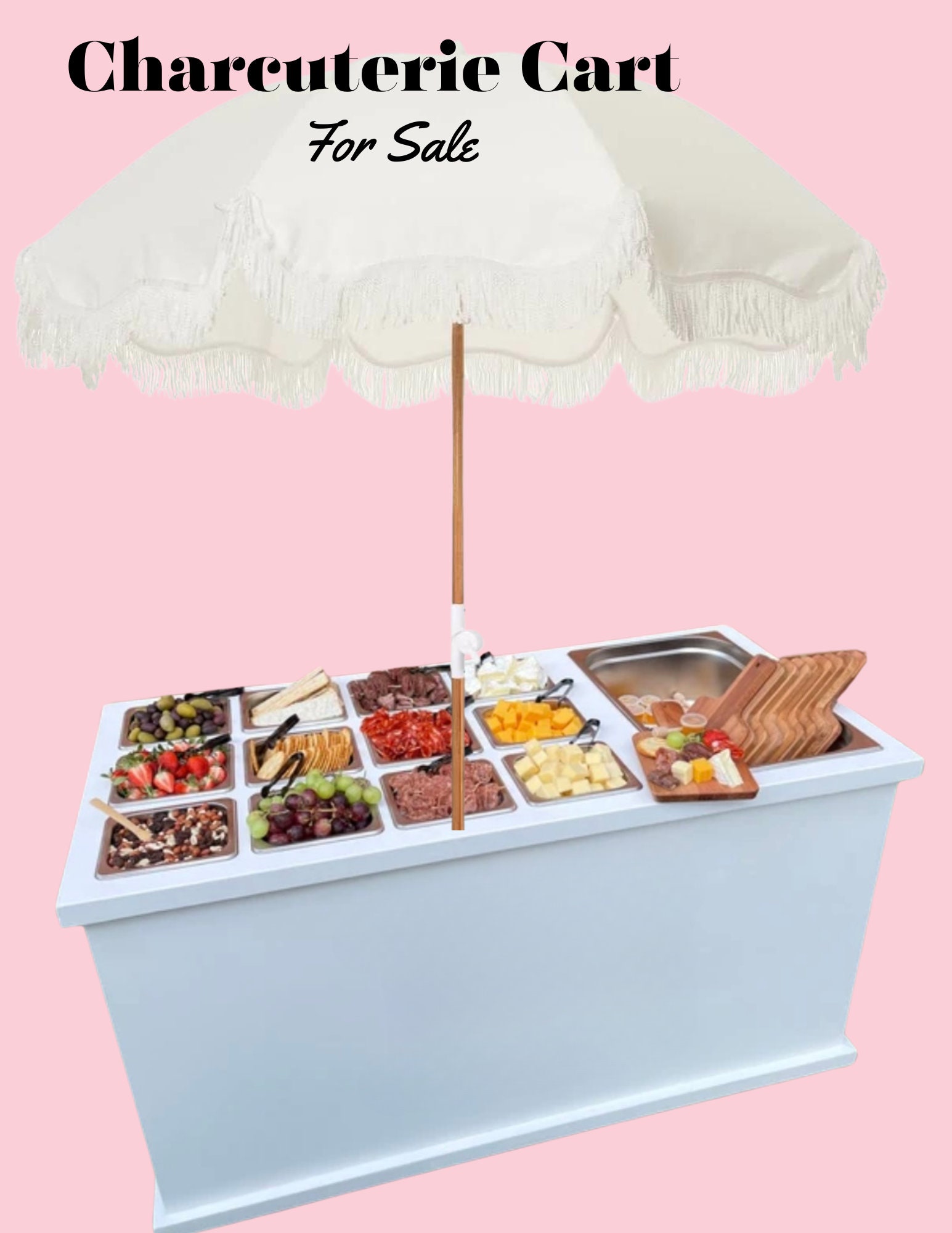 Mobile Foldable Bar Cart, Vendor Cart, Foldable Cart, Charcutuerie Cart ...