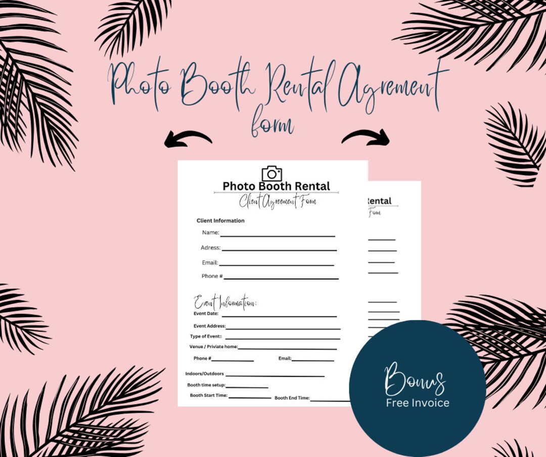 Professional Photo Booth Contract,event Booth Rental Agreement,editable ...