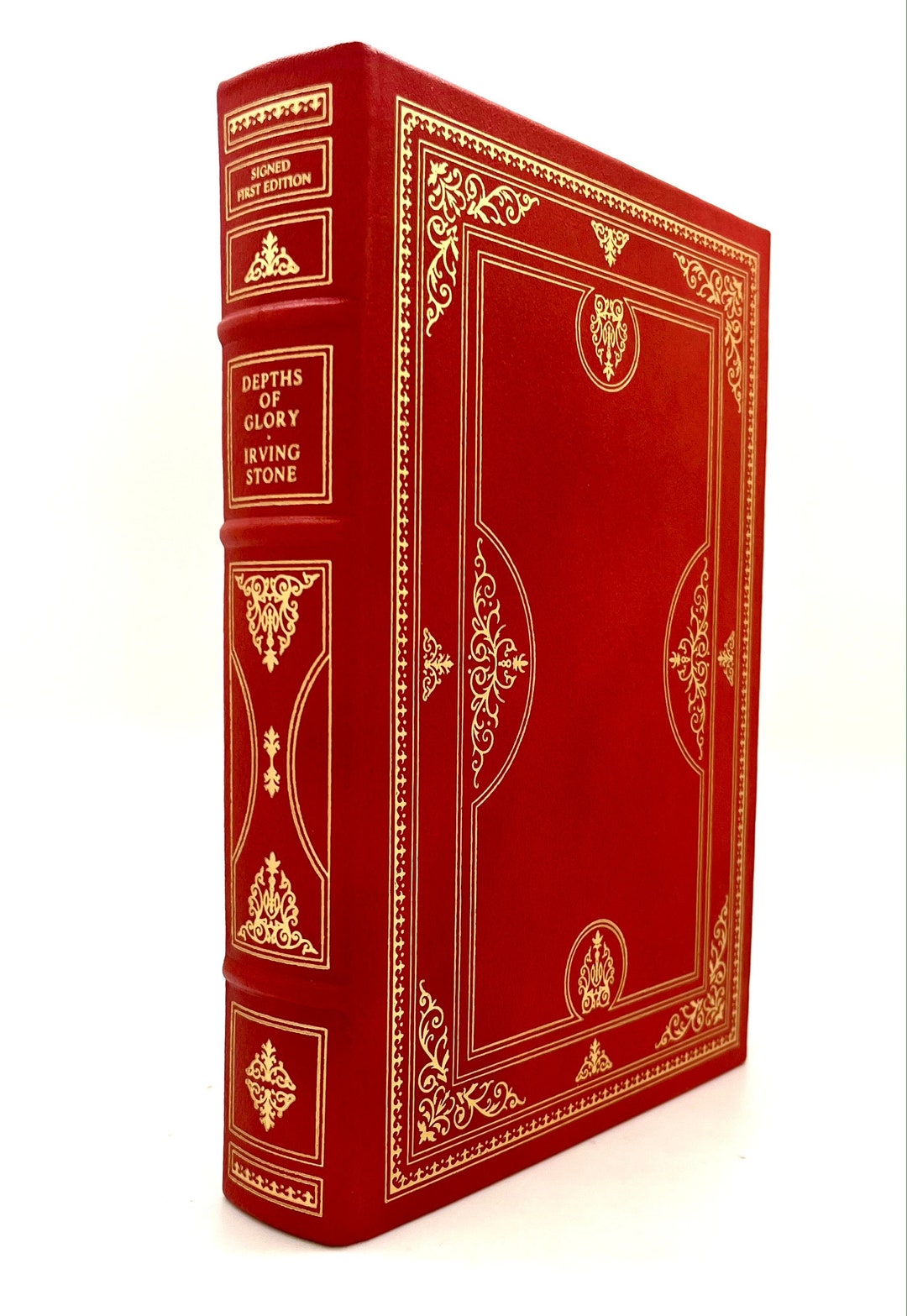 Signed First Edition Irving Stone’s the Depths of Glory, Gilded Full ...