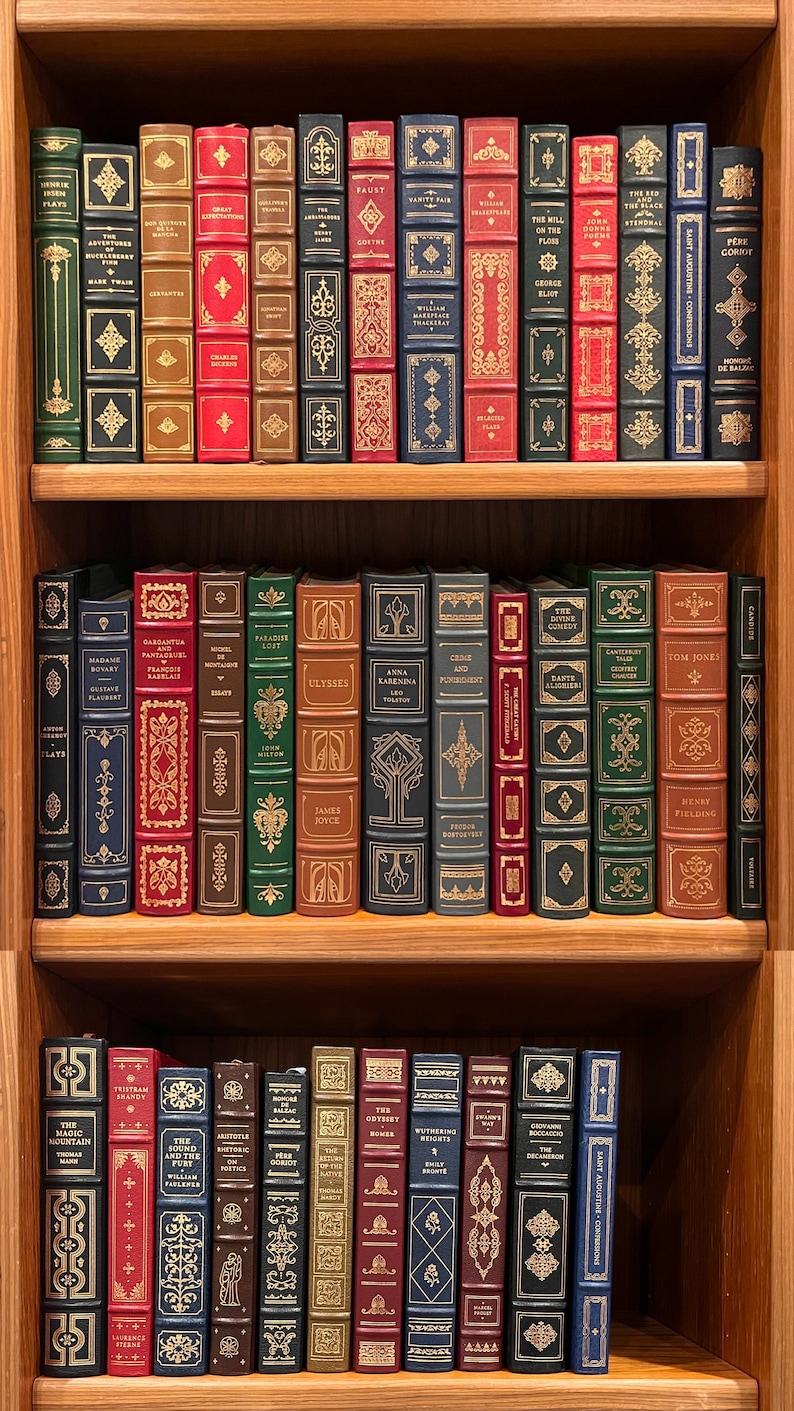 Leather Gilded Classic Books 1979-1984 Vintage Quarter - Etsy