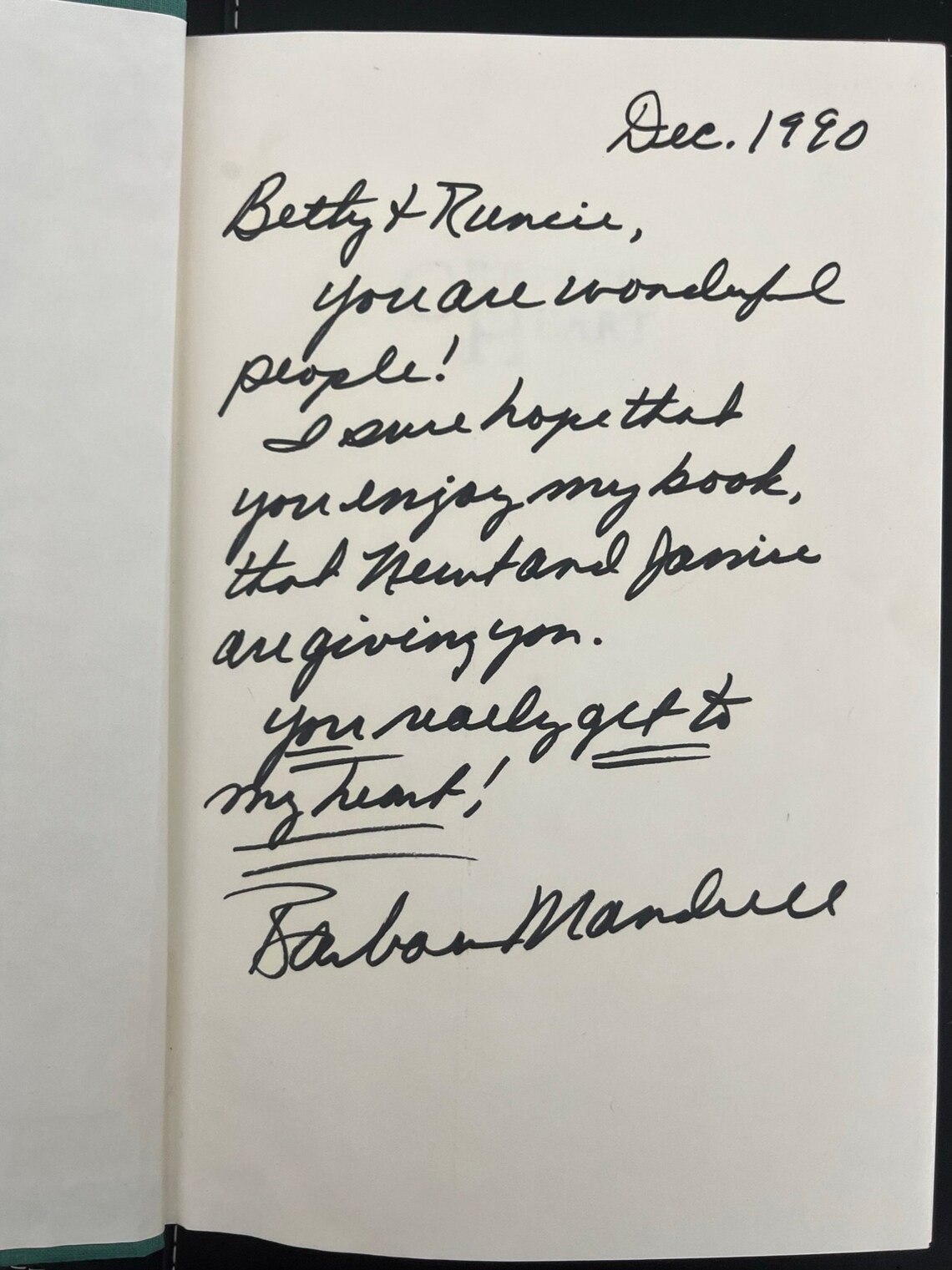 Signed First Edition Barbara Mandrell, Get to the Heart, Published by ...