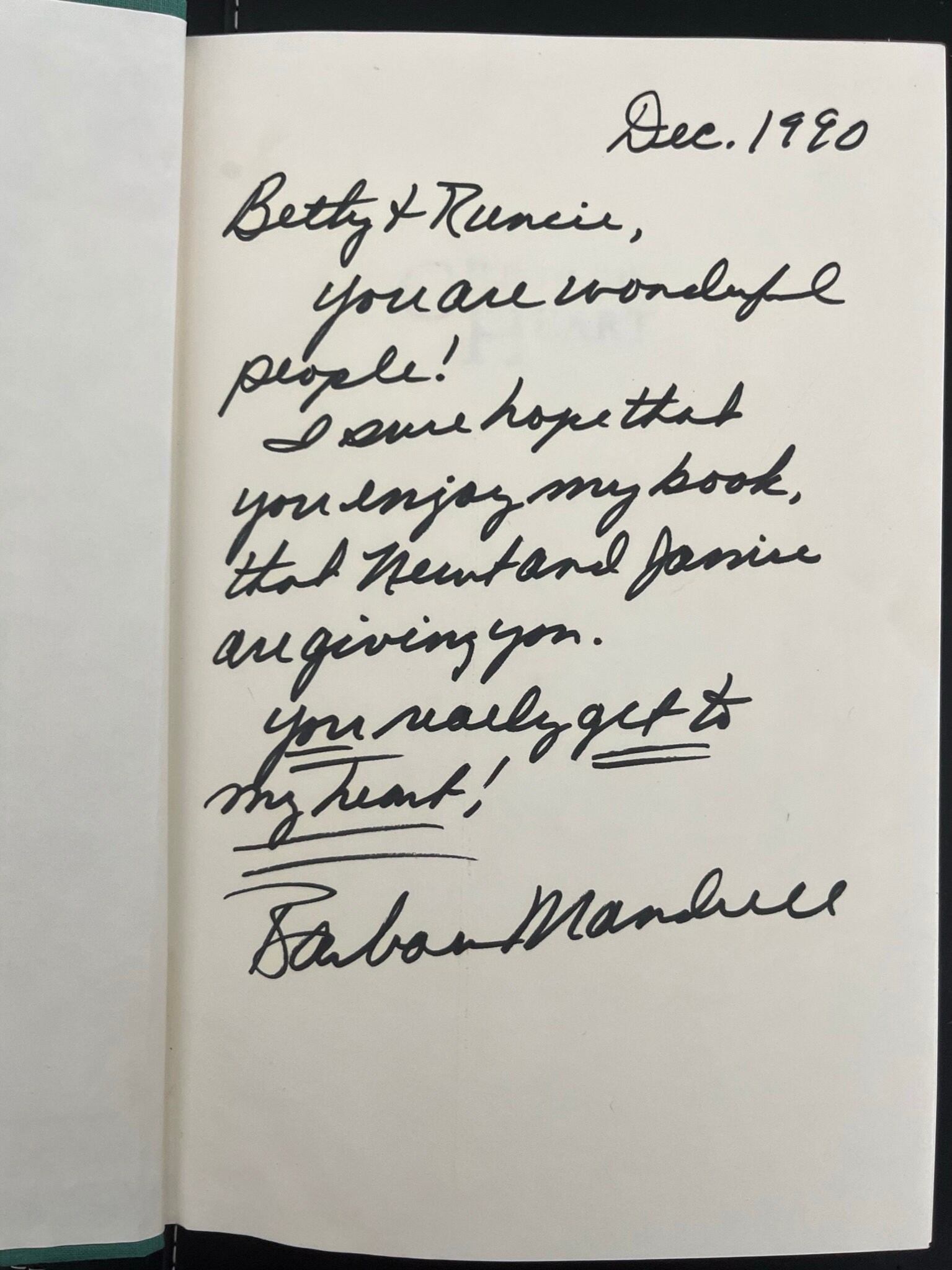 Signed First Edition Barbara Mandrell, Get to the Heart, Published by ...