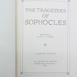 Vintage Leather the Tragedies of Sophocles 1981, Gilded Full Leather Franklin Library Collectors ...