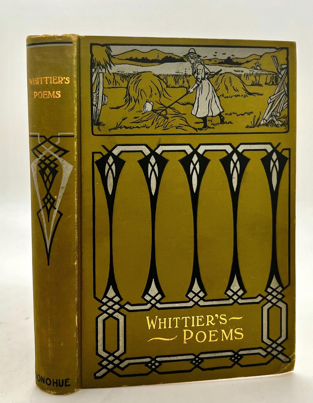 Antique Whittier’s Poems, John Greenleaf, M. A. Donohue and Co, Gilded ...