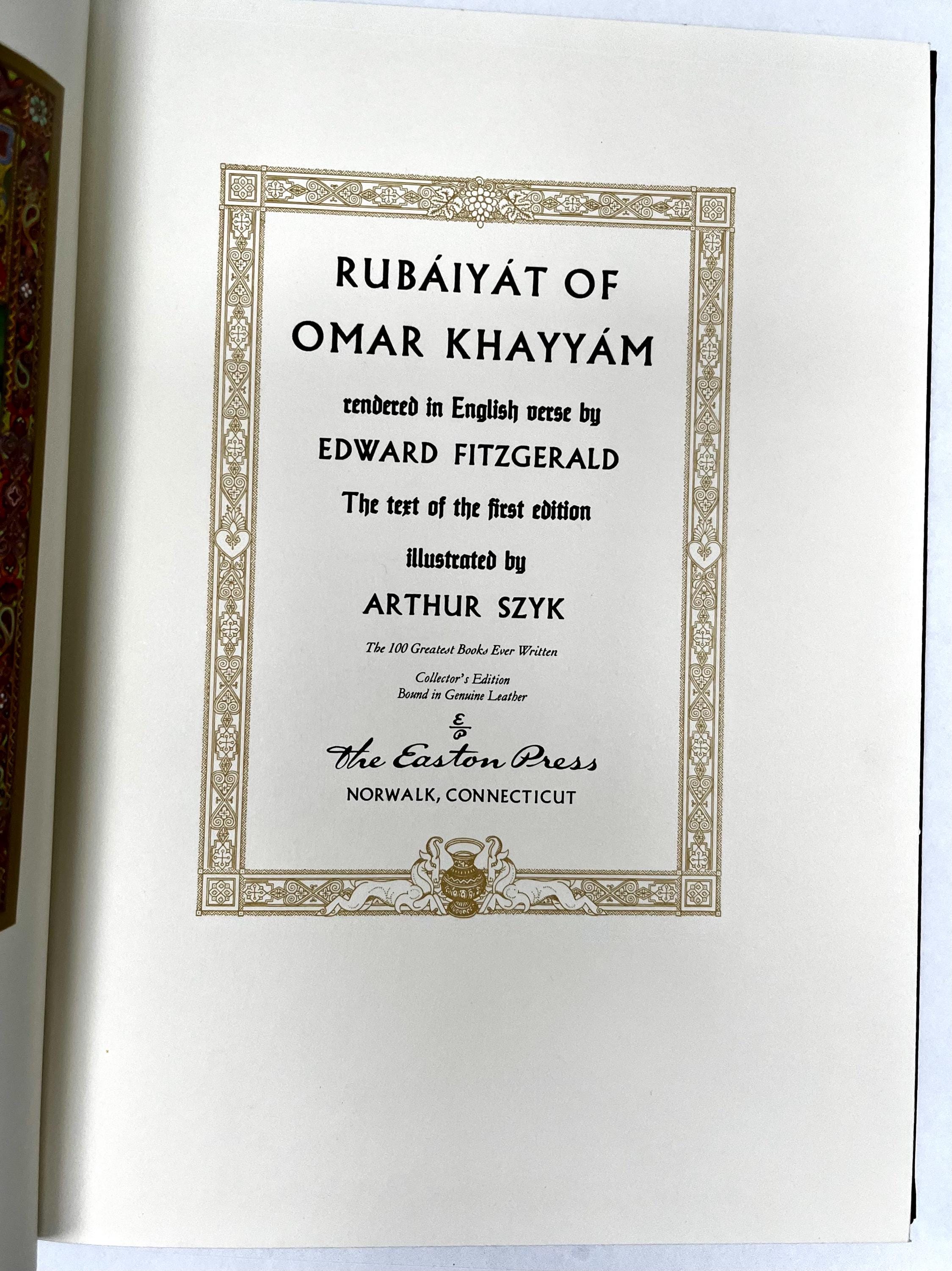 Leather Rubaiyat of Omar Khayyam, Vintage Full Leather Easton Press ...