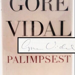 Signed First Edition Gore Vidal: Palimpsest A Memoir - Etsy