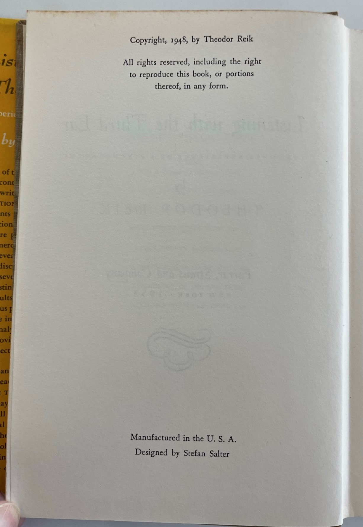 Listening With the Third Ear, Inner Experience of a Psychoanalyst by ...