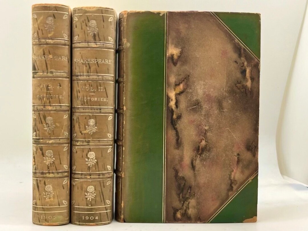 Antique Leather Shakespeare Set of 3: the Works of William Shakespeare ...