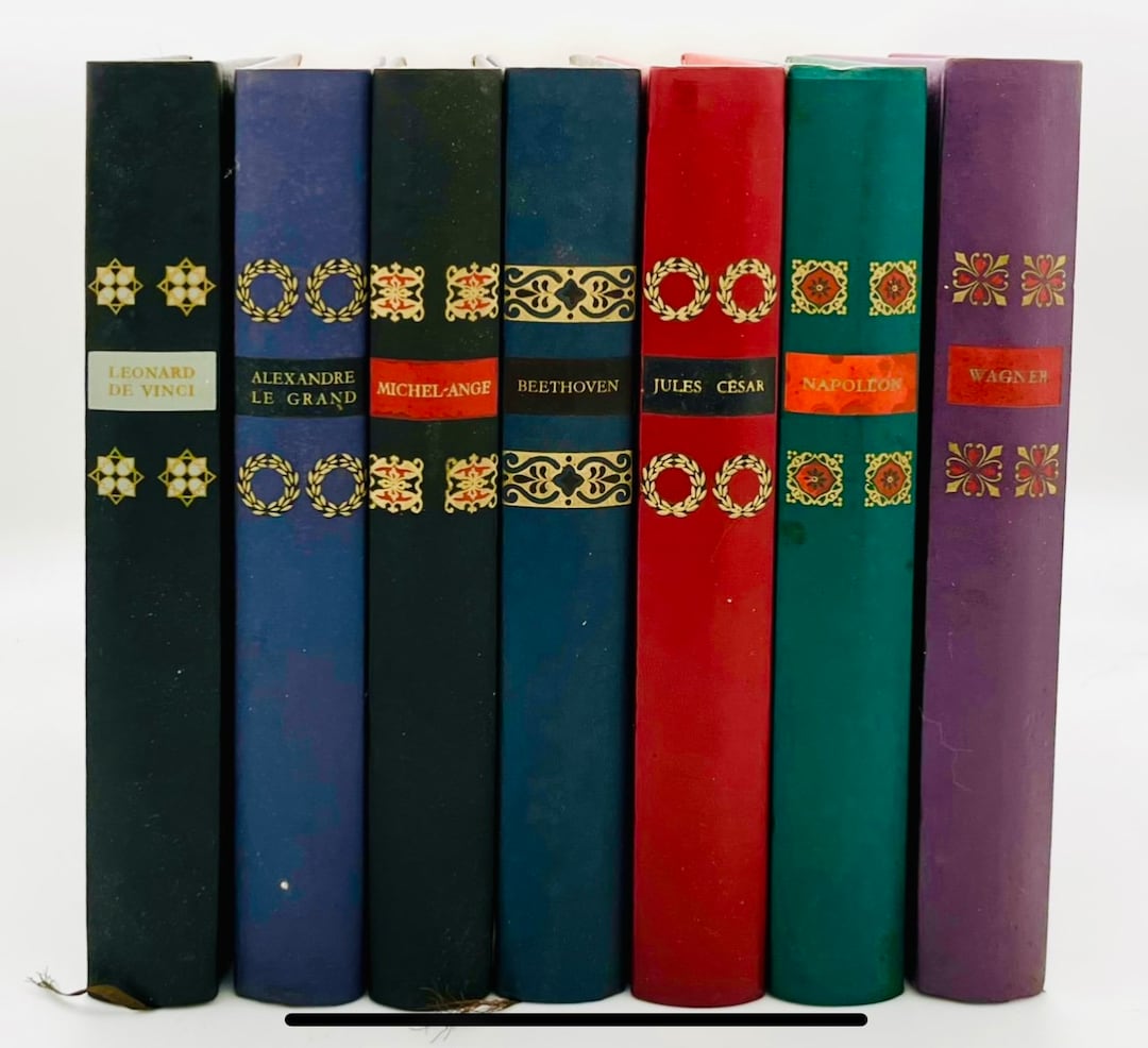 Vintage French History & Art Book Set 7 Tomes- Davinci, Alexander ...