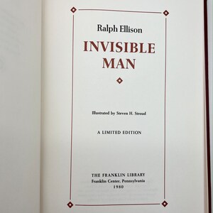 Leather the Invisible Man by Ralph Ellison, 1980, Vintage Gilded Full ...