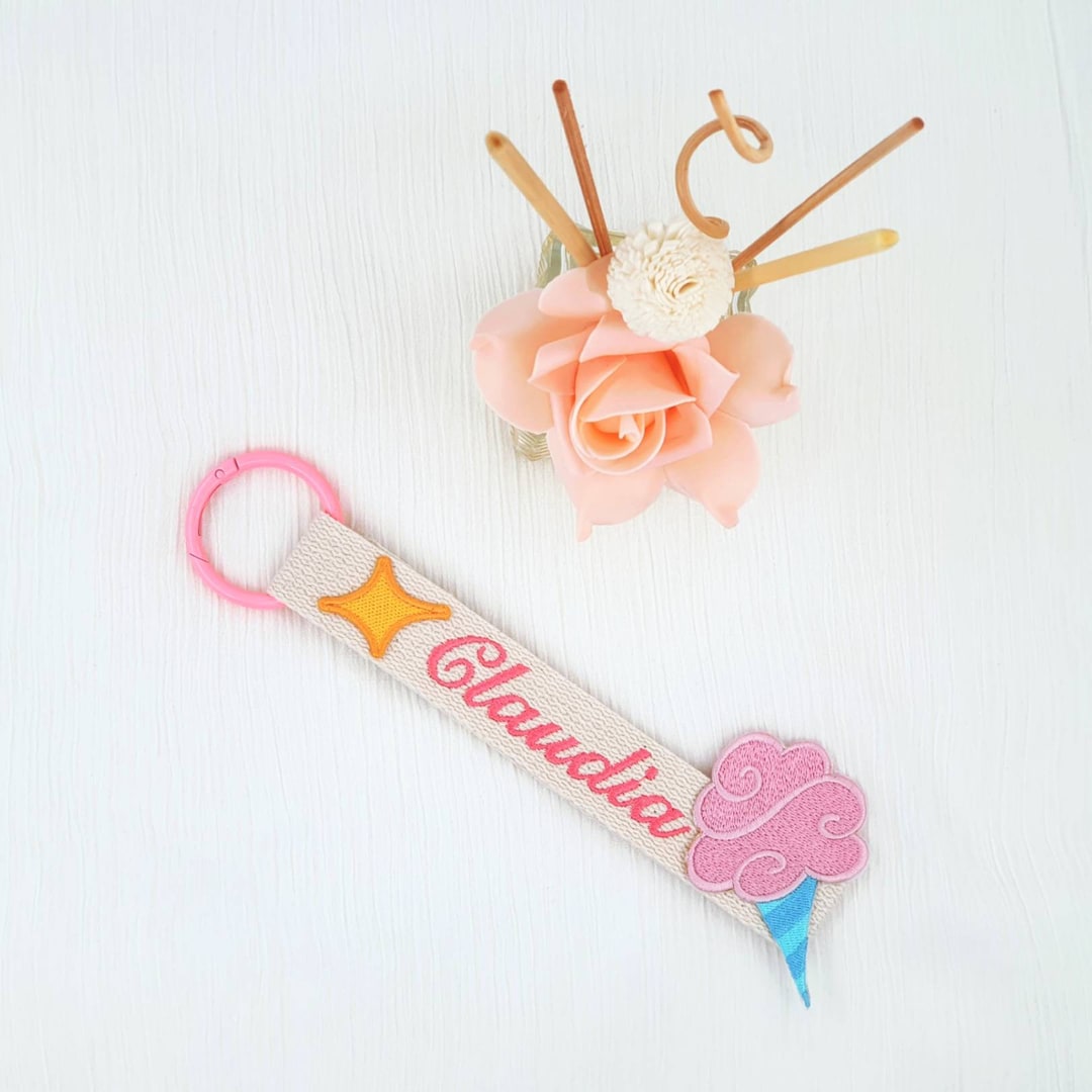 Ice Cream Embroidery Name Tag - Etsy