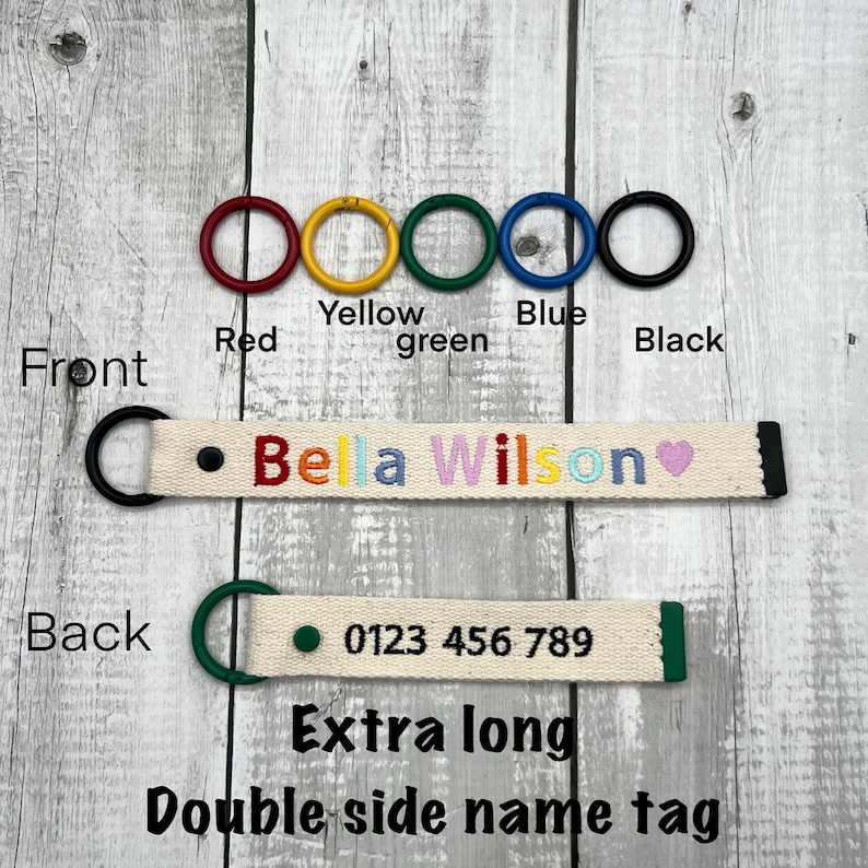 Extra Long Double Side Rainbow Embroidery Name Tag - Etsy